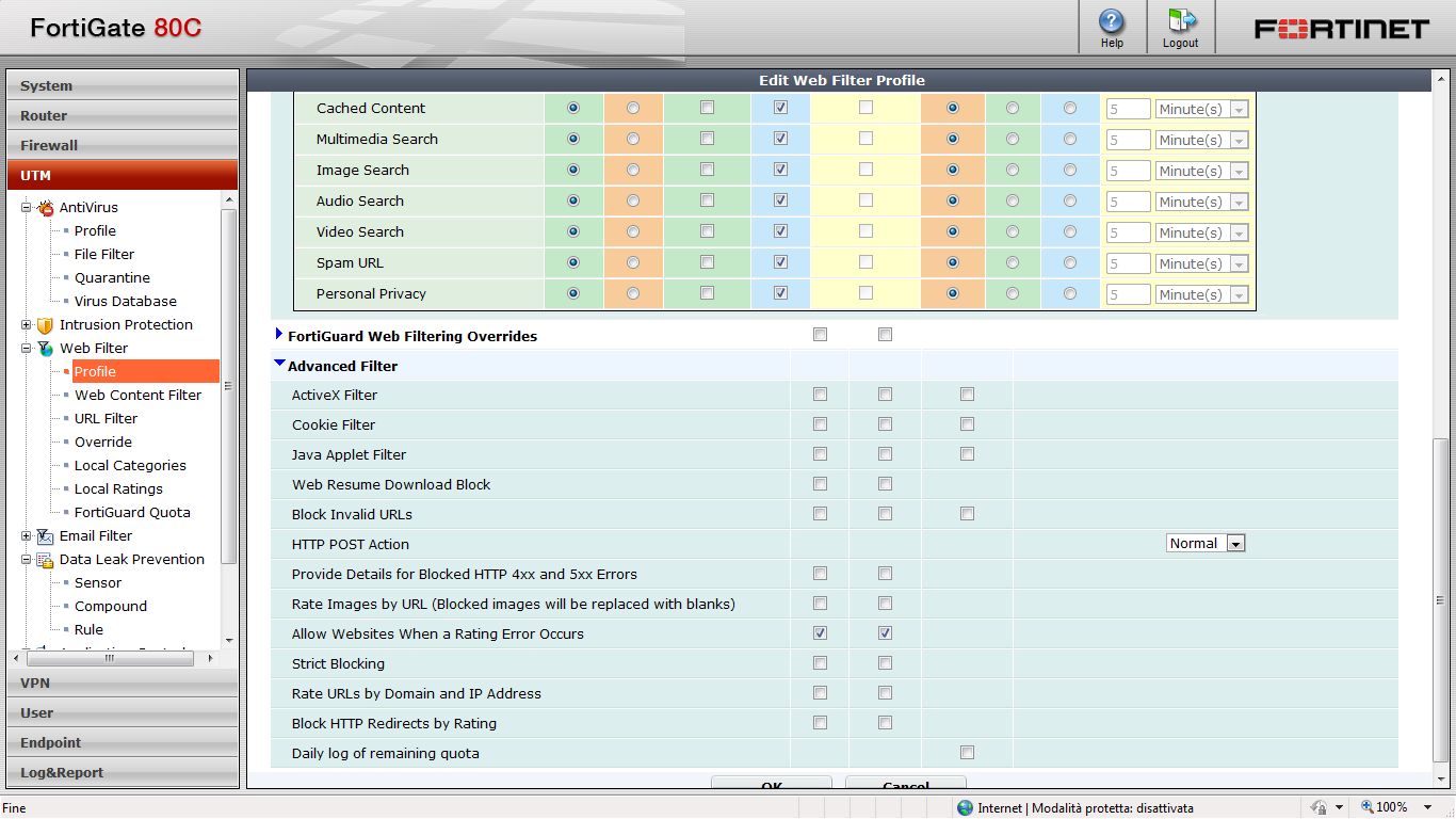 Problem with Fortiguard URL Filtering - Fortinet Community