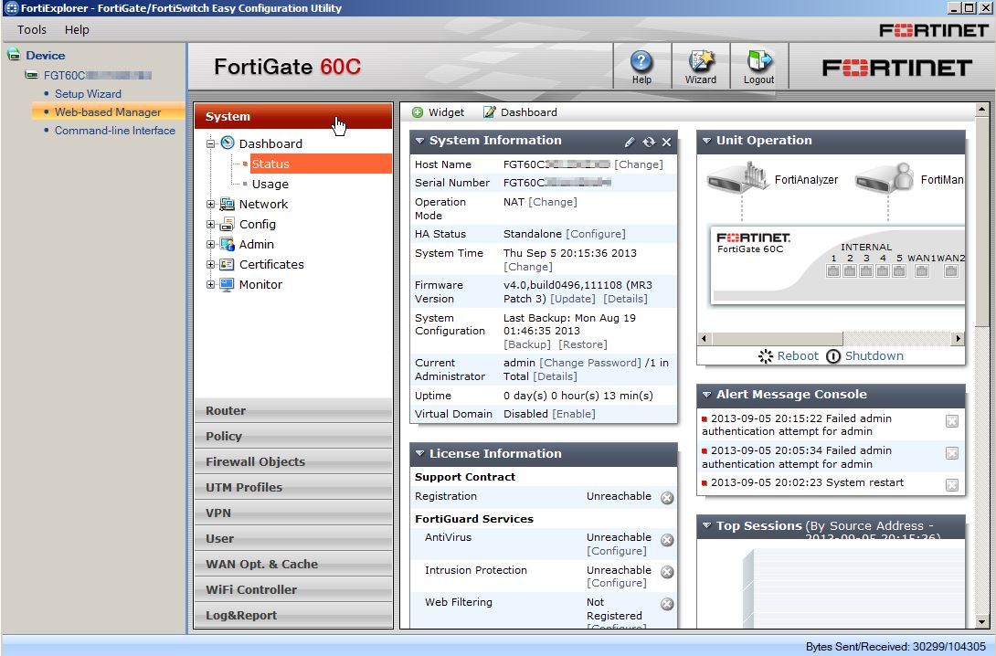 Web-based in fortiExplorer empty after login - Fortinet Community
