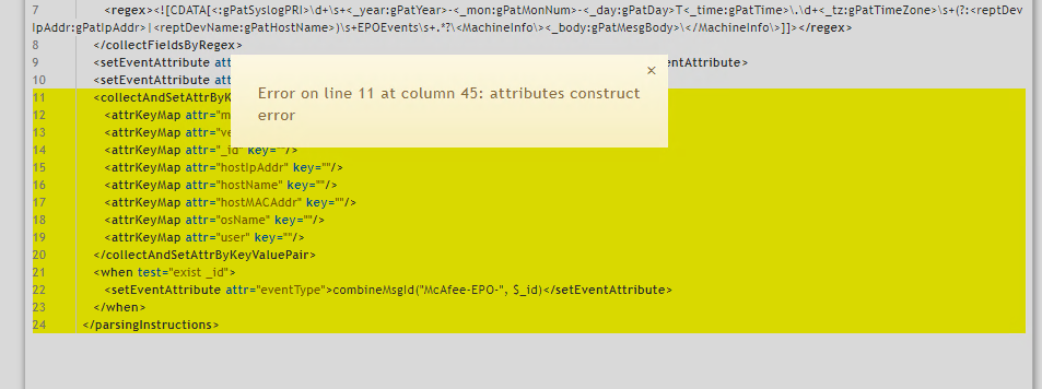Problem Using Mcafee Parser XML - Fortinet Community