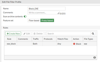 File filter exception