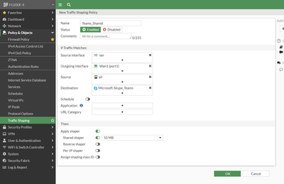 Technical Tip: How to setup a bandwidth limit for ... - Fortinet Community