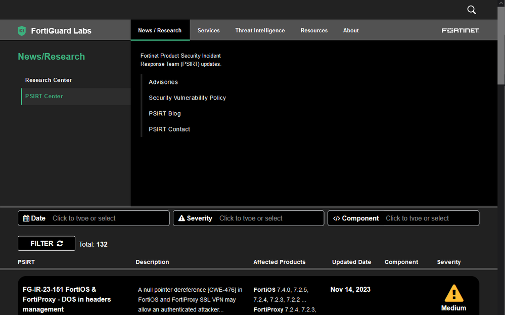 PSIRT Note: Fortinet PSIRT and Monthly PSIRT Advis... - Fortinet Community