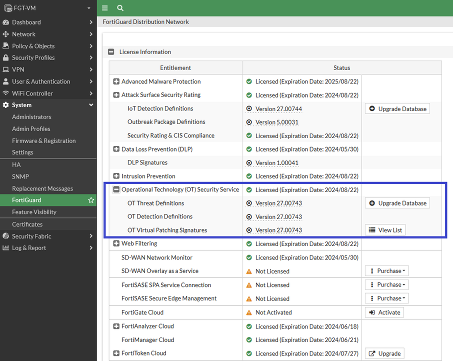 Technical Tip: How to update Operational Technolog... - Fortinet Community