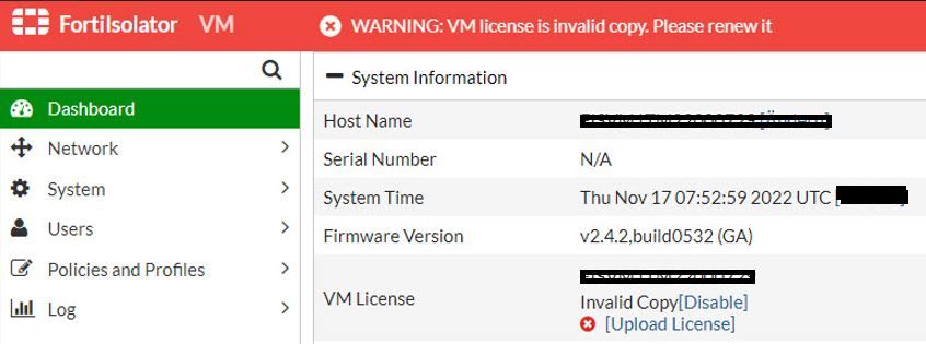 Technical Tip: Newly register License for FortiIso... - Fortinet Community