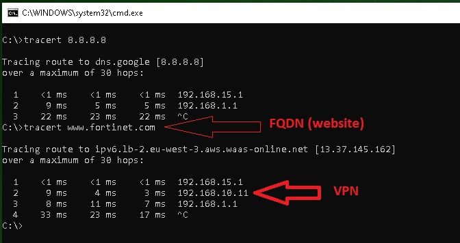 Technical Tip Access To Specific Fqdn Using Ipsec Fortinet Community