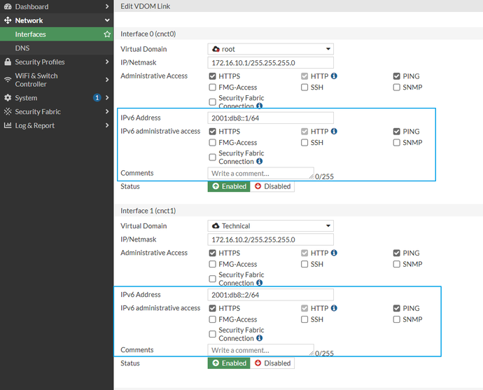 Technical Note: Configuring IPv6 on an inter VDOM ... - Fortinet Community