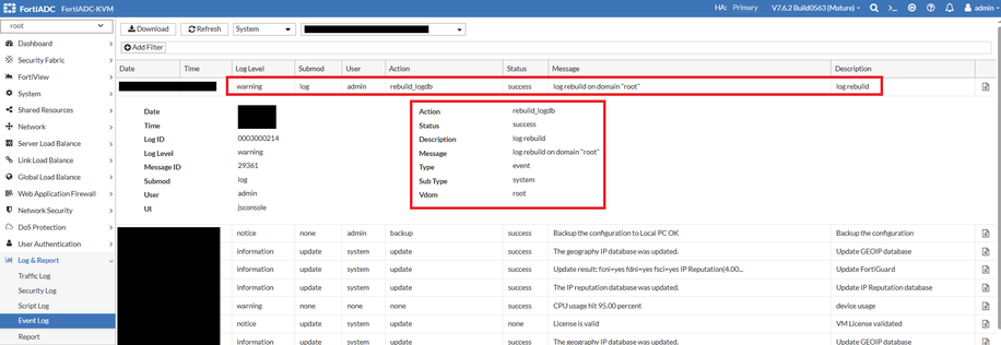 Technical Tip: Rebuild log database - Fortinet Community