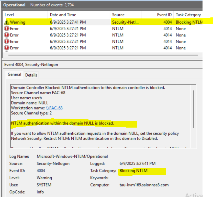 Troubleshooting Tip: NTLM Blocking Results in MSCH... - Fortinet Community