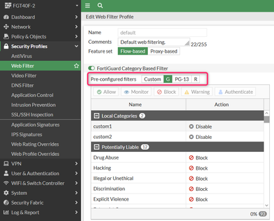 Technical Tip: FortiGuard Pre-configured category-... - Fortinet Community