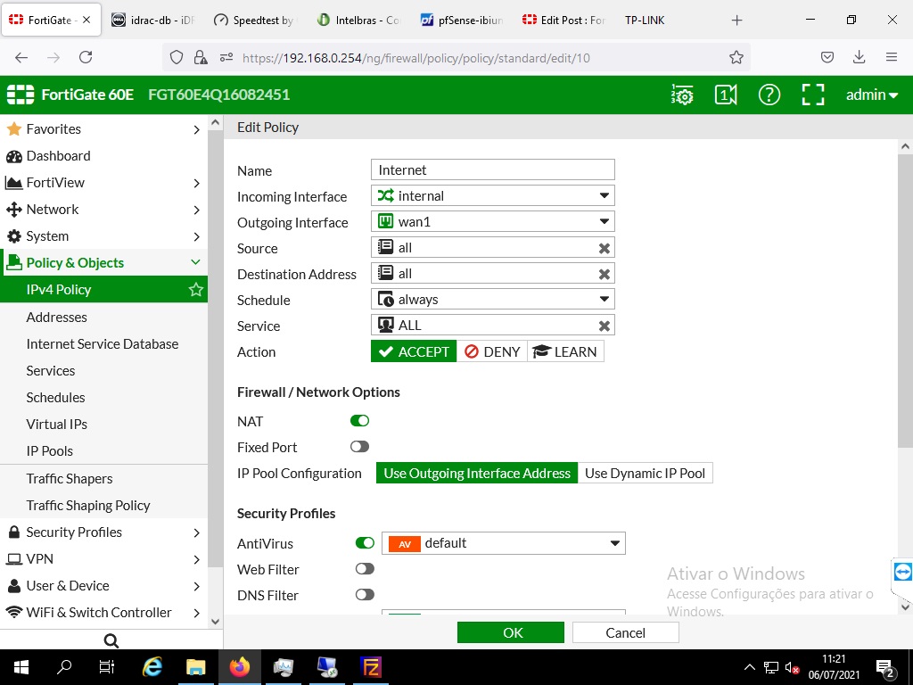 Fortigate 60E - Configuring Antivirus - EICAR file... - Fortinet Community