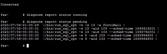 Fortianalyzer shows pending and never generate rep... - Fortinet Community