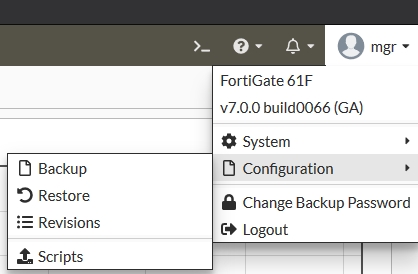 Solved: config backup - Fortinet Community