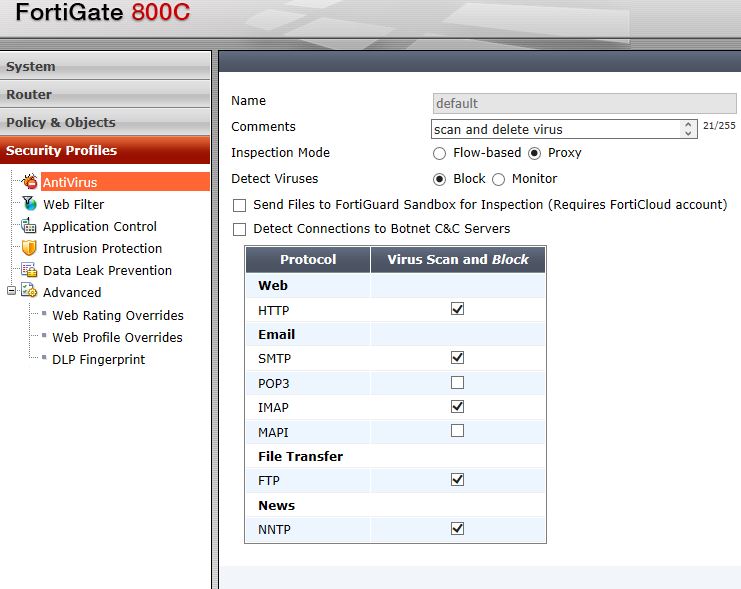 newbie question - antivirus profiles - Fortinet Community