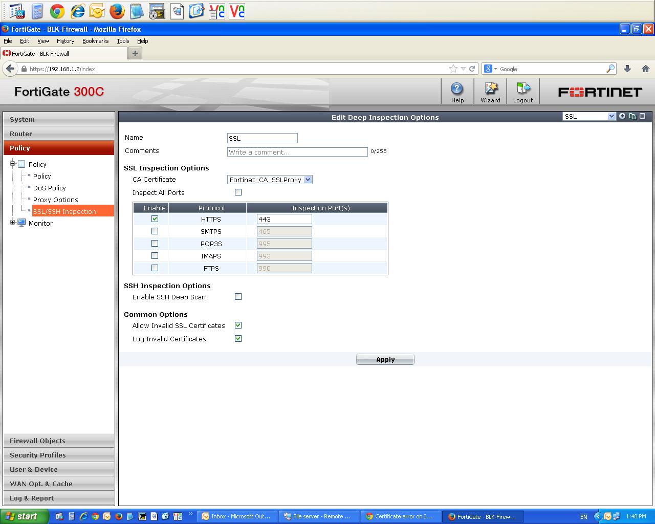 Certificate error on IE - Fortinet Community