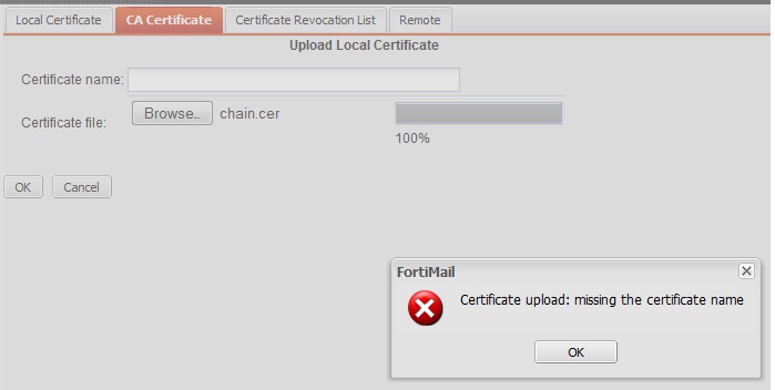 SSL Certificate error - Fortinet Community