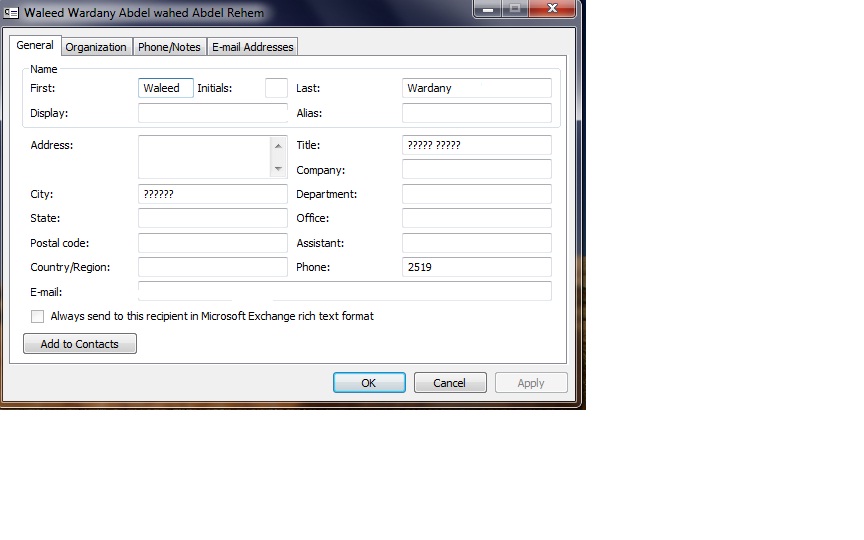 Arabic language in address book - Fortinet Community