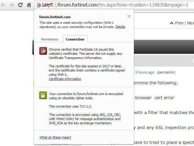 Solved: Certificate issue - Fortinet Community